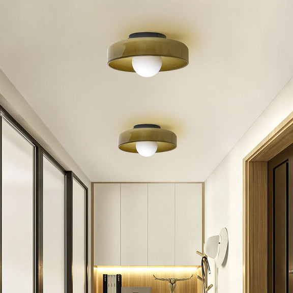 Morrow Glass Disc Ceiling Light/Wall Light Round LED Ceiling Light ...
